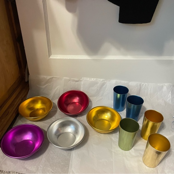 bascal | Dining | Vintage Bascal Set Of Aluminum Cups And Bowls | Poshmark
